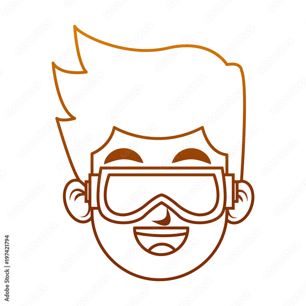 Man with googles cartoon vector illustration graphic design Stock ...