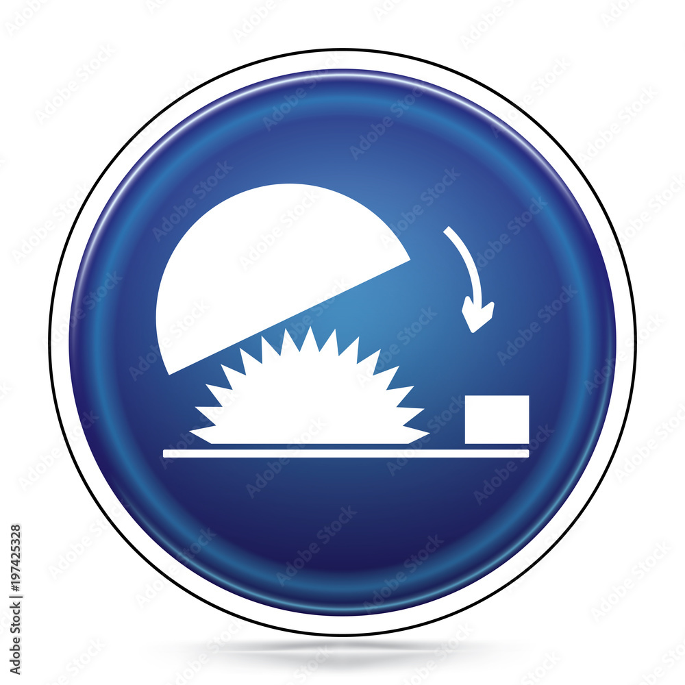 International Mandatory Use Guards Symbol, Blue warning icon isolated ...