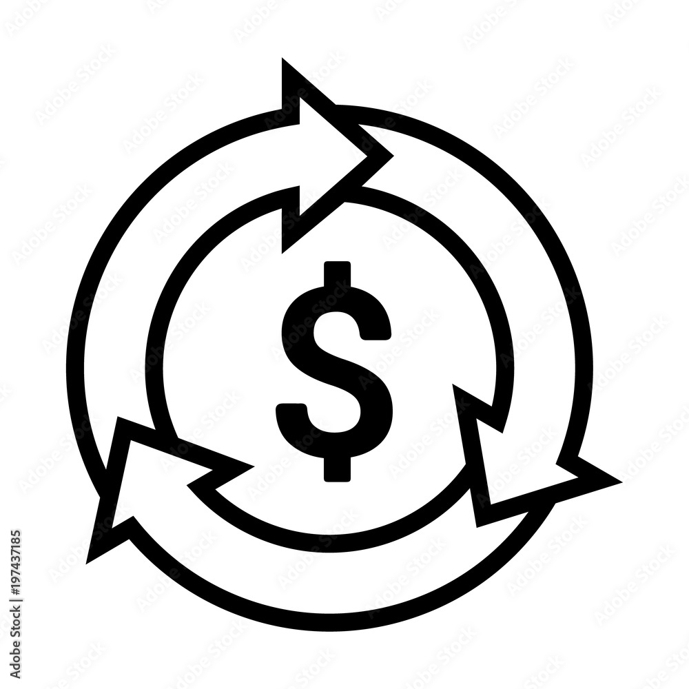 Automatic bill payment or revenue cycle management line art vector icon ...