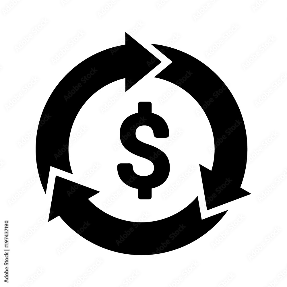 Automatic bill payment or revenue cycle management flat vector icon for ...