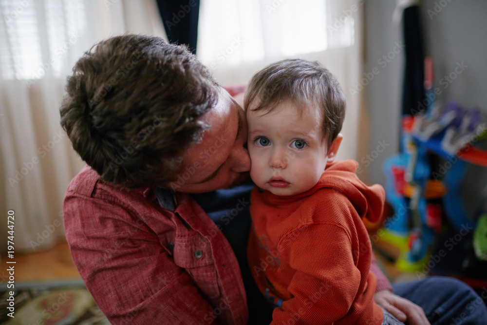 father comforting sad child Stock Photo | Adobe Stock
