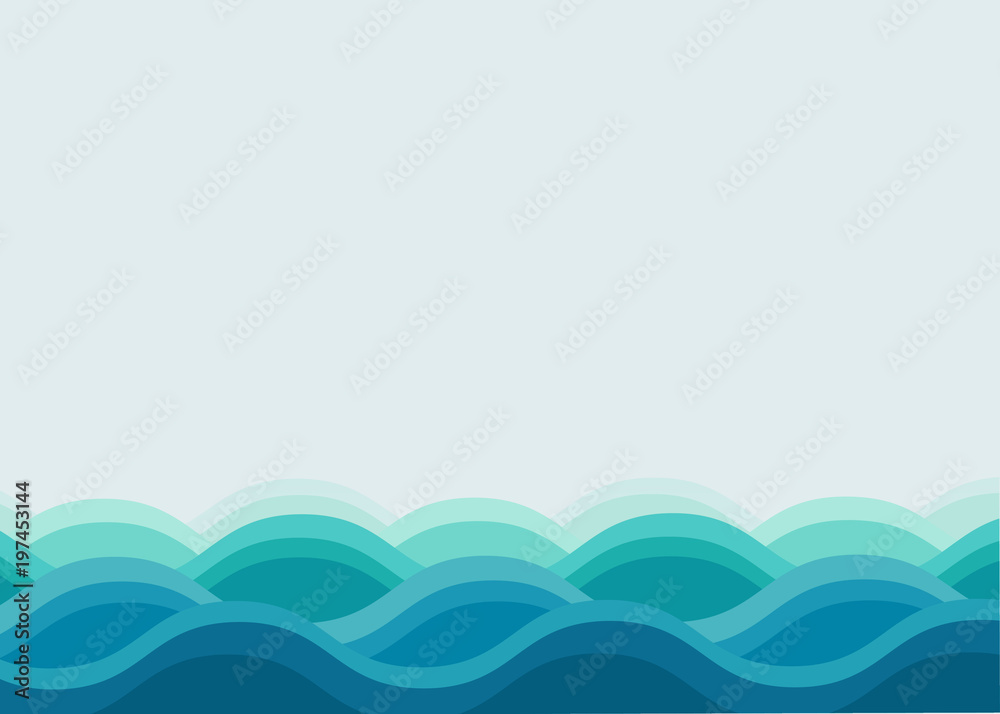 Water ocean wave background , Blue color background , Vector ...