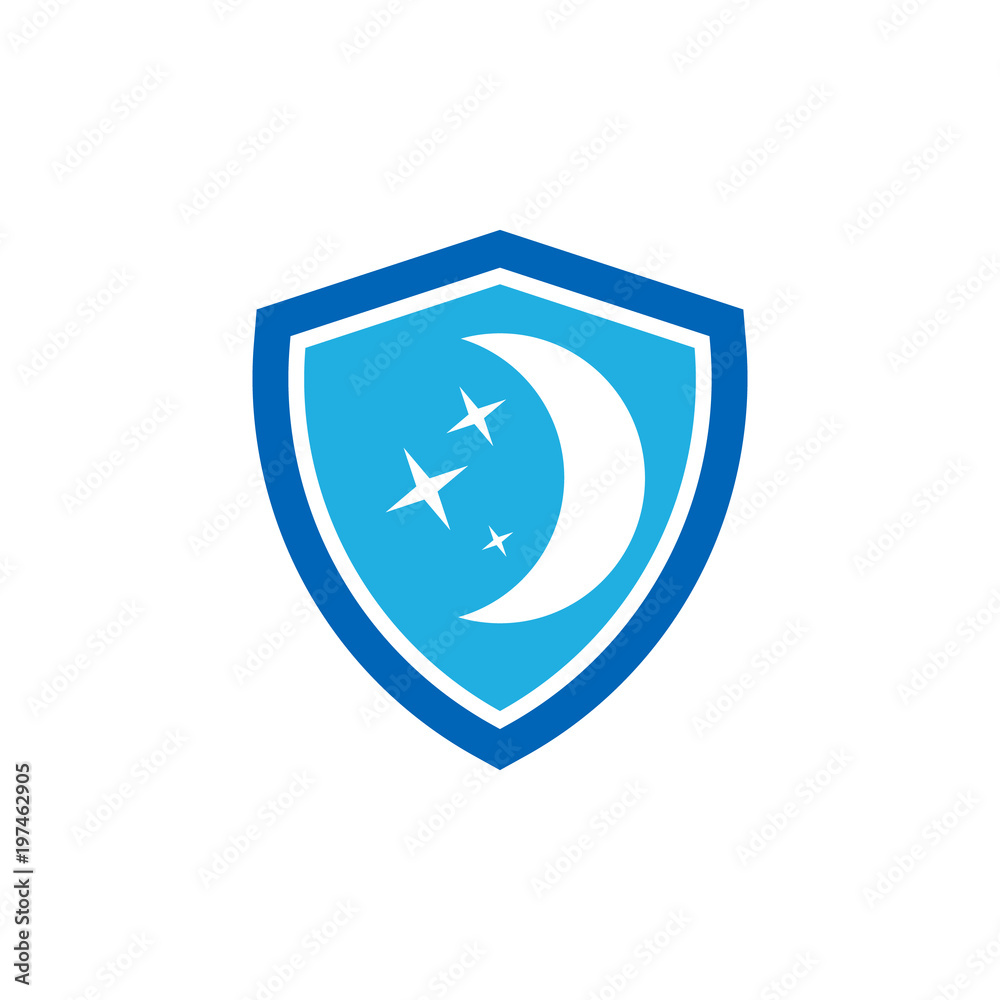 Moon Shield Logo Icon Design Stock Vector | Adobe Stock