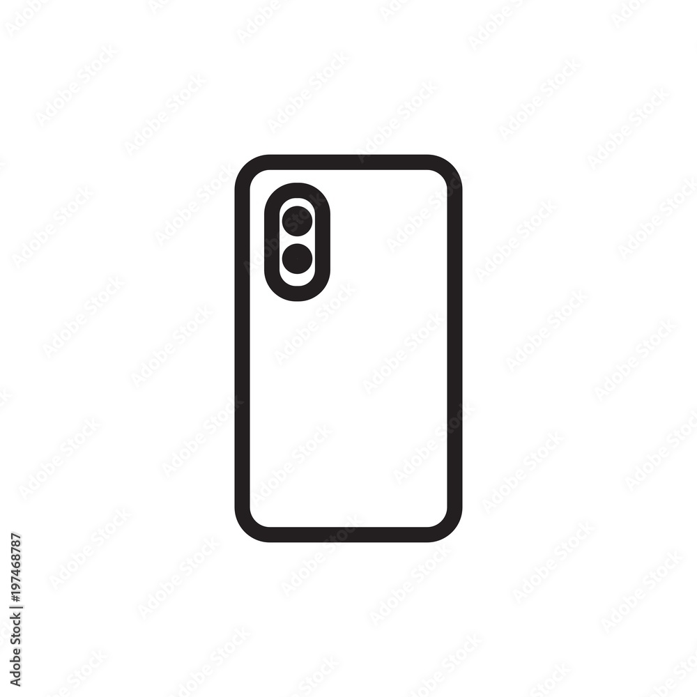 dual phone camera outlined vector icon. Modern simple isolated sign ...