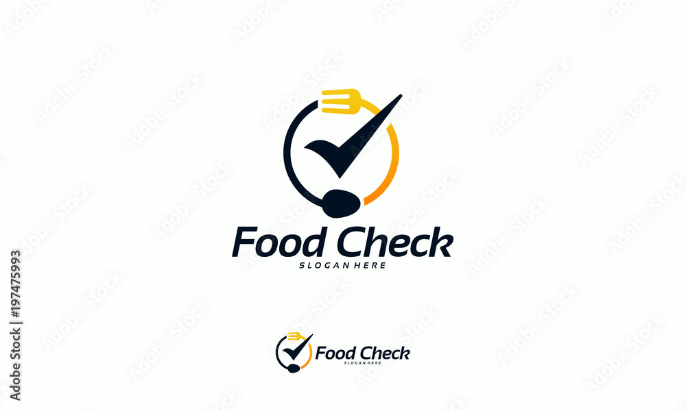 Food Check logo designs concept vector, Safe Food logo designs template ...