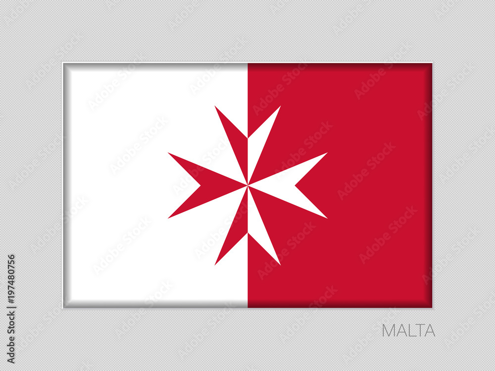 Flag of Malta. Version with Maltese Cross. National Ensign Aspect Ratio ...