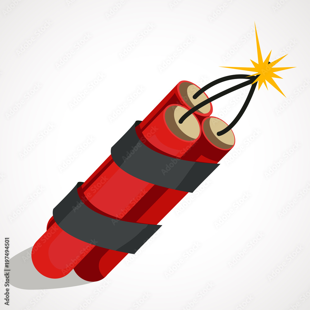 Cartoon Illustration of dynamite. Stock Vector | Adobe Stock