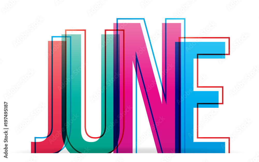 June sign. Vector illustration. Stock Vector | Adobe Stock