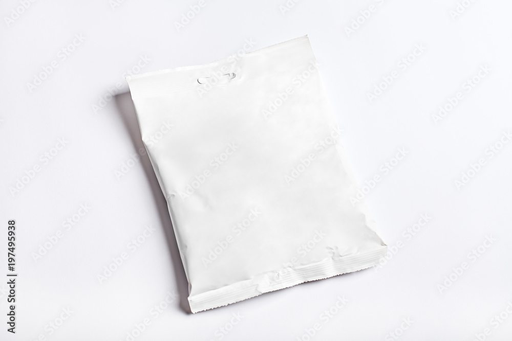 White snack food package mockup Stock Photo | Adobe Stock