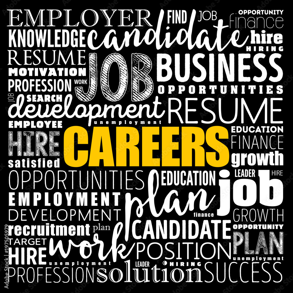 CAREERS word cloud collage, business concept background Stock Vector ...
