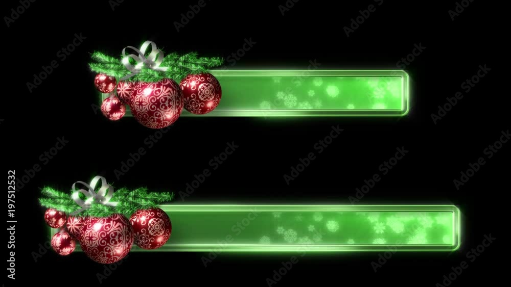 Looping Christmas banners or lower-thirds. Two sizes. Red, green. There ...
