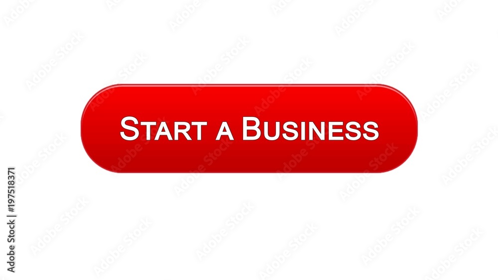 Start a business web interface button red color, development plan ...