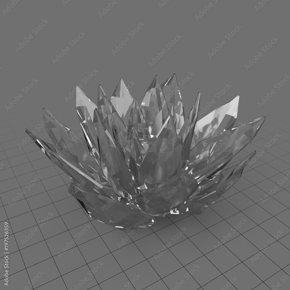 Lotus flower made of crystals Stock 3D asset | Adobe Stock
