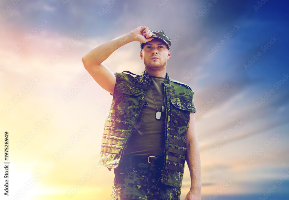 army, national service and people concept - young soldier or ranger ...