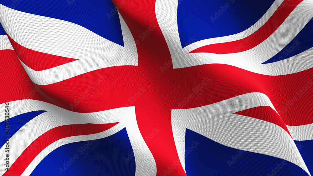 United Kingdom flag waving loop. British flag blowing on wind. Stock ...