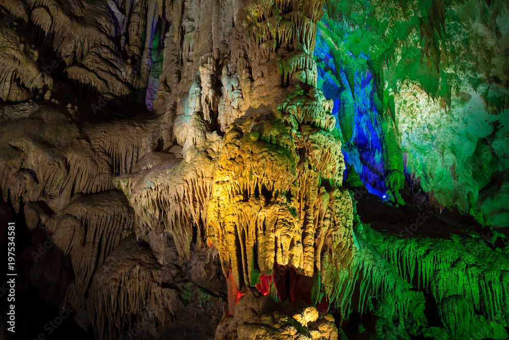 Prometheus Cave at Tskaltubo, the Imereti region of Georgia. Cave below ...