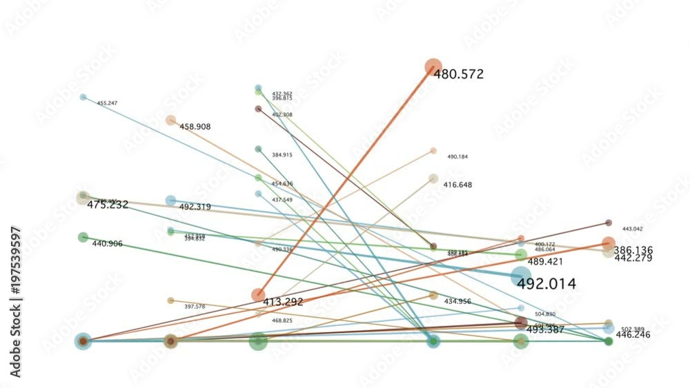 Abstract infographic chart. Dots connect to make a line graph, which ...