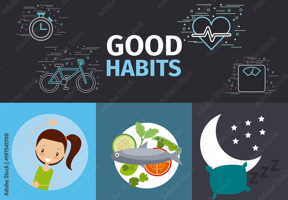 Healthy Lifestyle Infographic Exercise Nutrition Sleep Good Habits ...