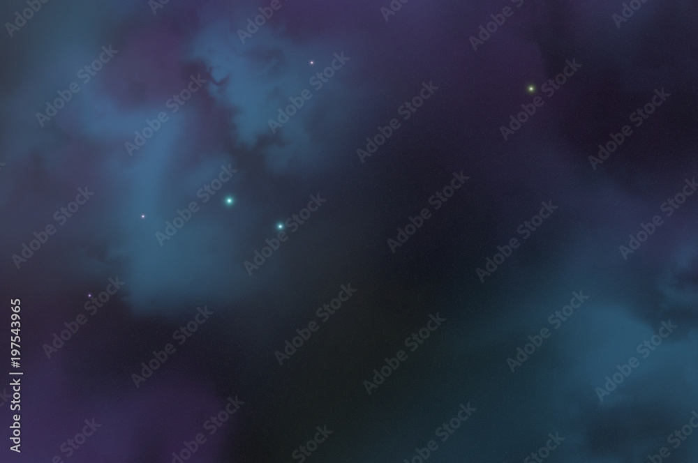 Colorful space nebula. Illustration, for use with projects on science ...
