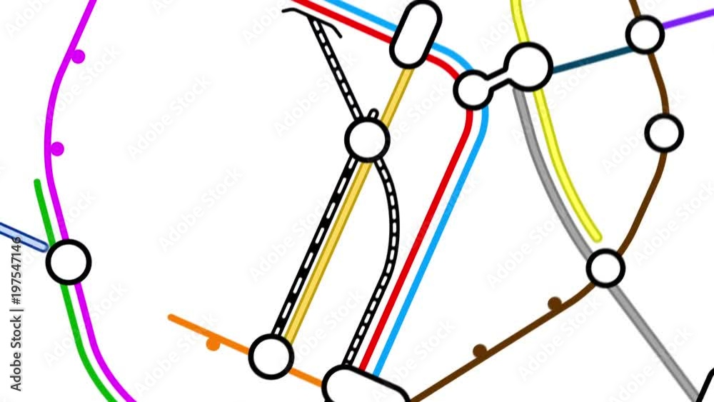 Stockvideon Transport network map. Generic growing public ...
