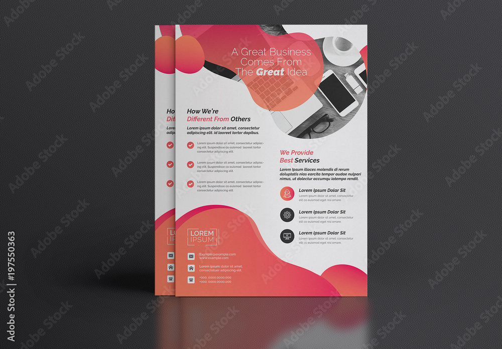 Pink Gradient Flyer Layout Stock Template | Adobe Stock