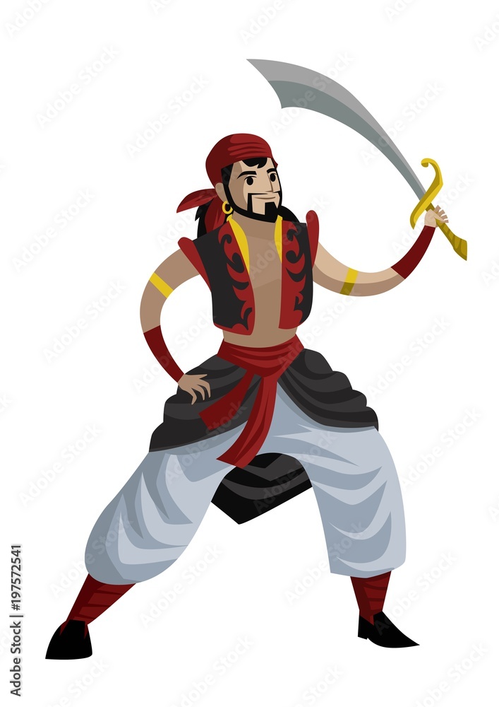 arabian sailor with sword Stock Vector | Adobe Stock