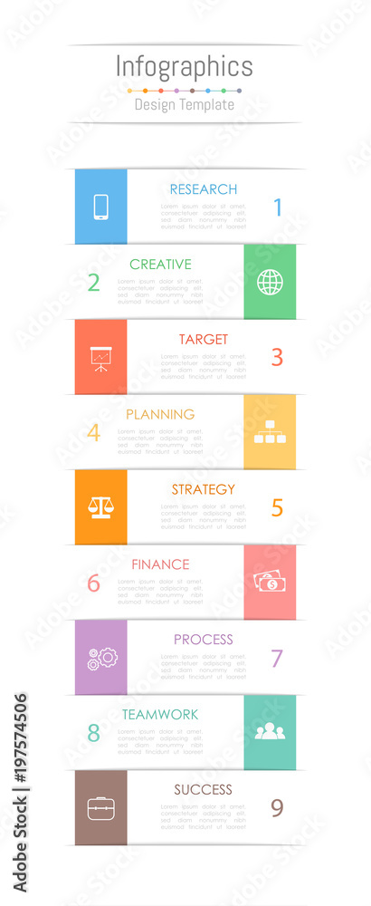 Infographic design elements for your business data with 9 options ...