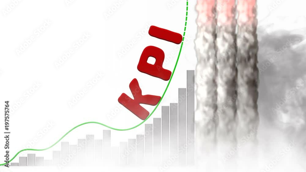 The graph of KPI (Key Performance Indicator) growth. Graph of rapid ...