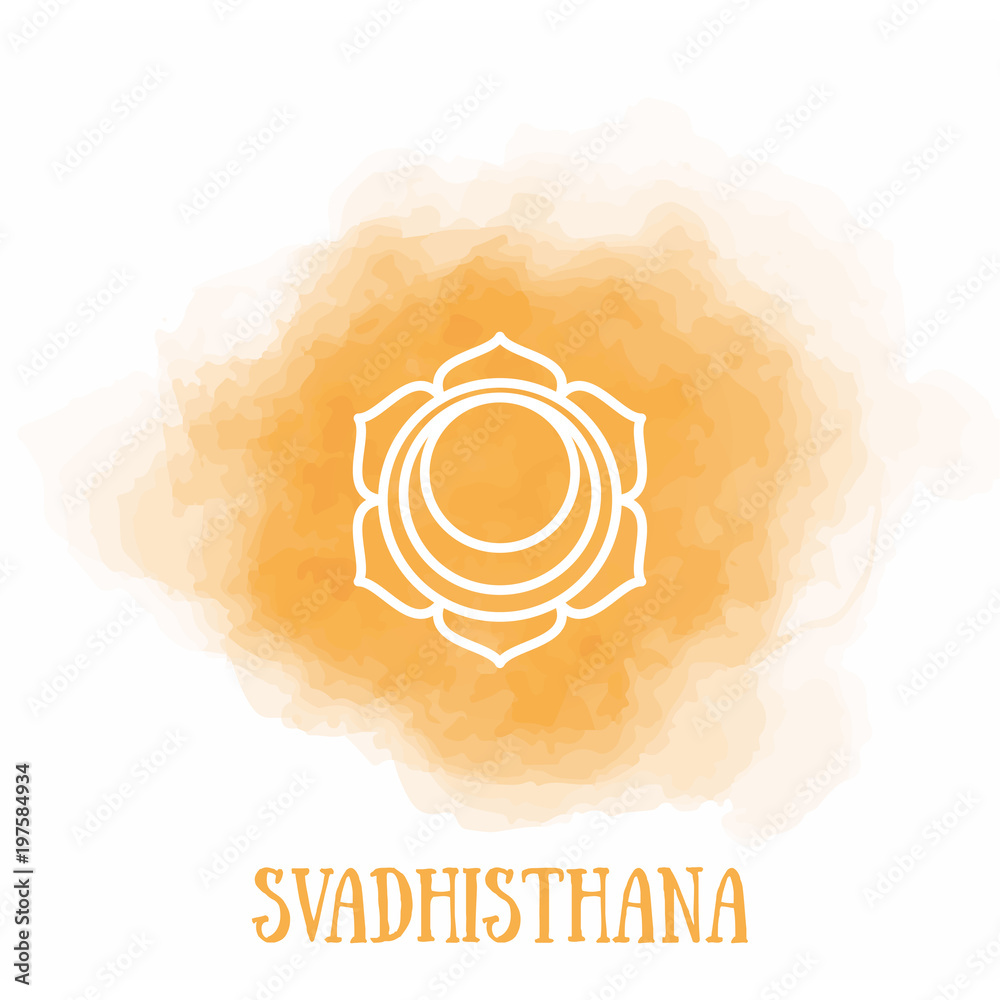 Svadhisthana Chakra watercolor symbol Stock Vector | Adobe Stock