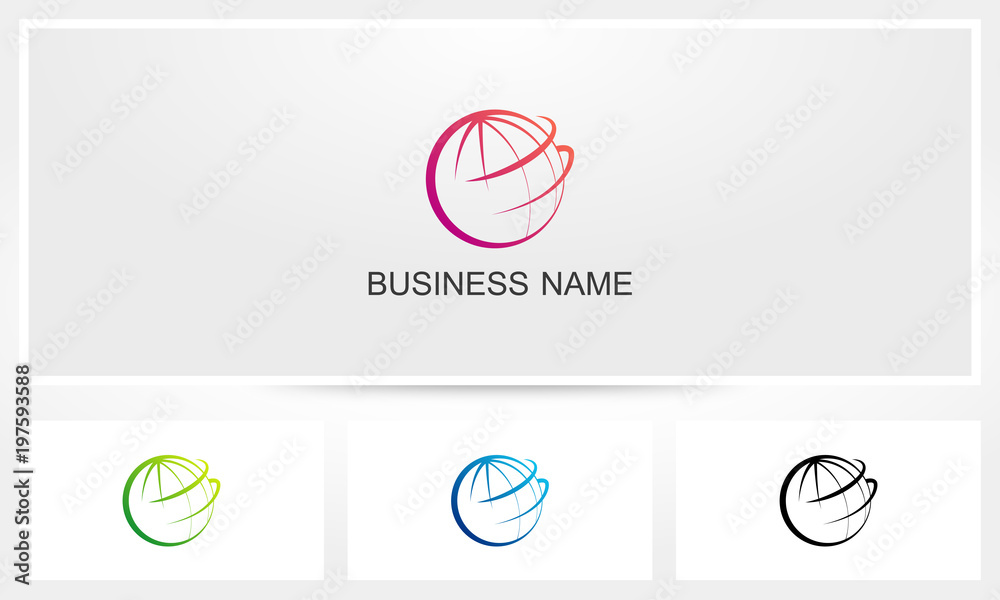 Globe Global Lines Logo Stock Vector | Adobe Stock