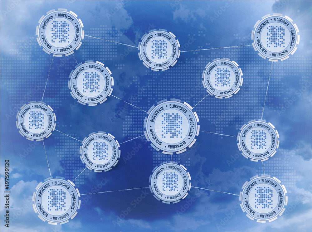 Blockchain network concept Stock Illustration | Adobe Stock