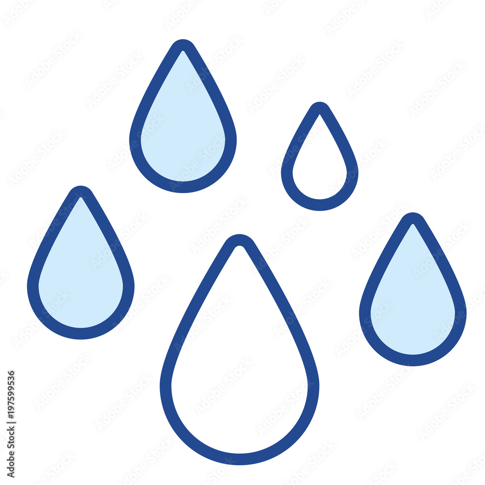 Regentropfen Vector Icon Stock-Vektorgrafik | Adobe Stock