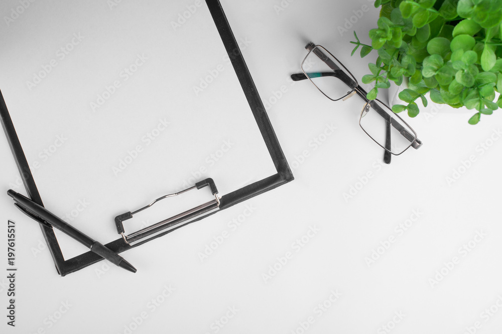 Modern medical table. Top view, with empty space under the inscription ...