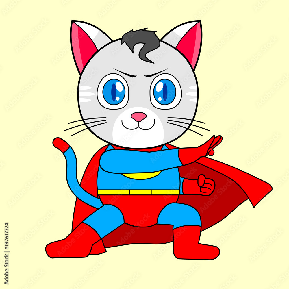 supercat with sentai pose Stock Vector | Adobe Stock