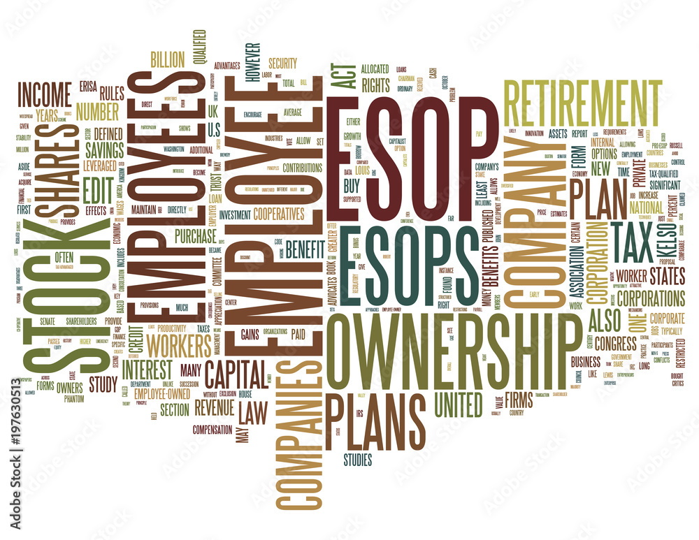 ESOP - Employee Stock Ownership Plan - Word Collage Stock Illustration ...