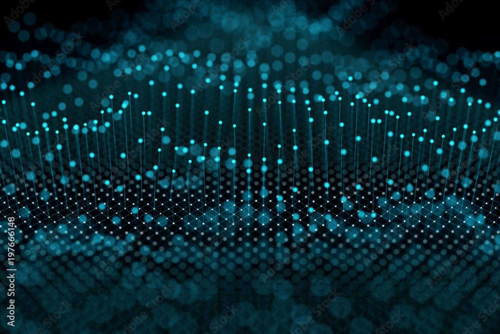 Abstract landscape background. Mesh structure. Polygonal wireframe ...