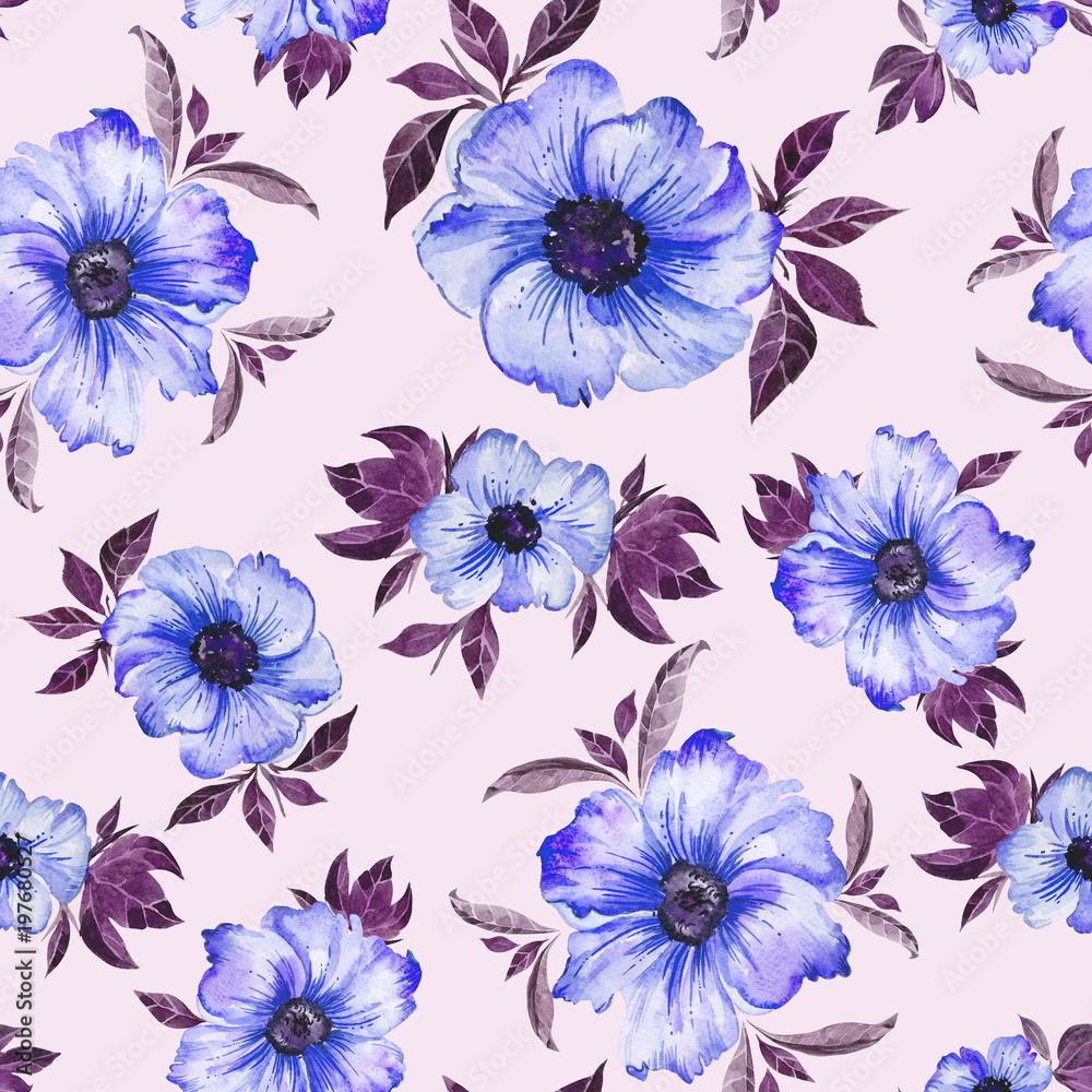 Vintage Flower Pattern Purple