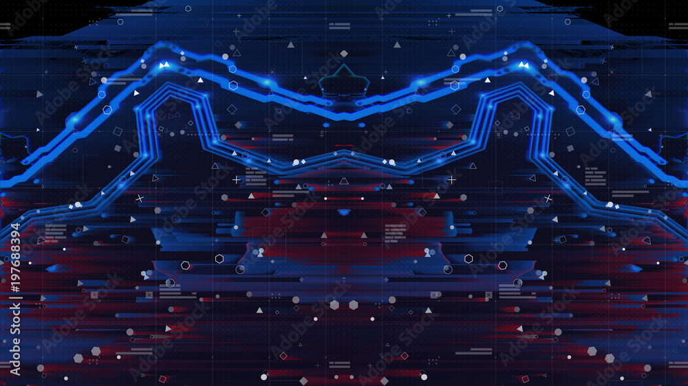 Glitched Big Data Backdrop. Error program abstract pixel noise. Damage program code. Preinted ...