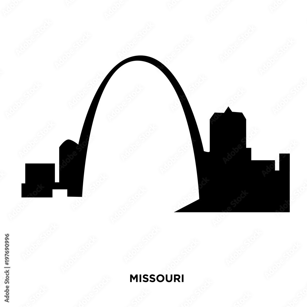 missouri silhouette on white background, in black Stock Vector | Adobe ...