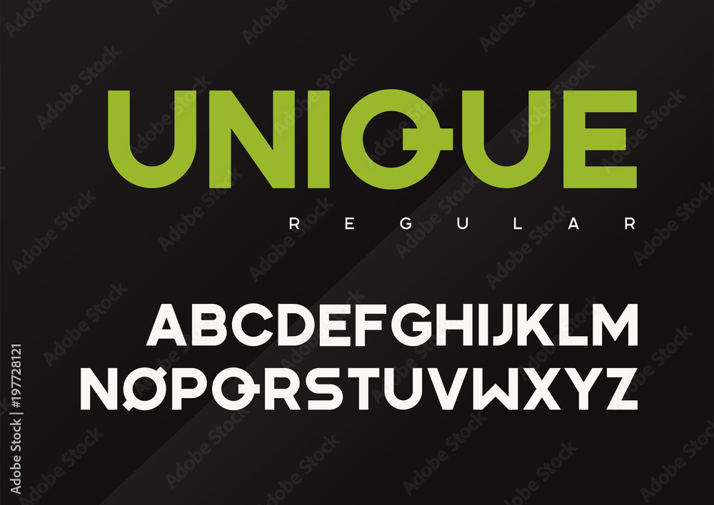 Unique vector bold industrial typeface design, uppercase letters Stock ...