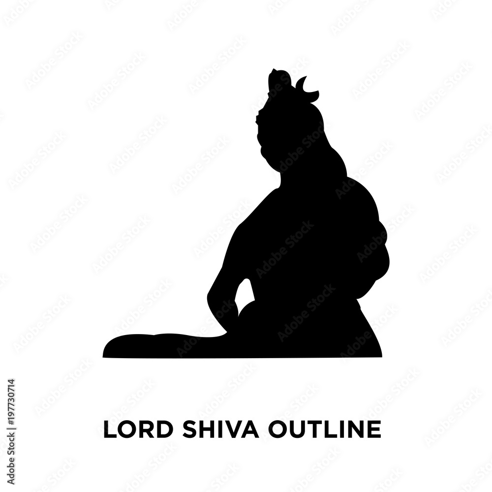 lord shiva outline images on white background, vector illustration ...