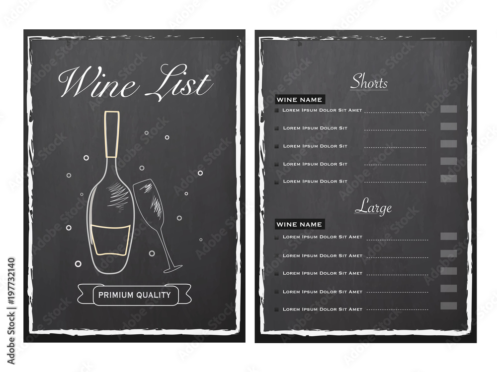 Bar Menu Card design with front and back page view. Stock Vector ...