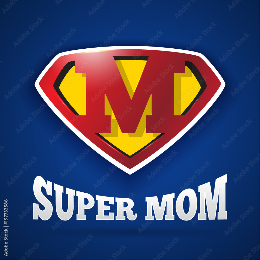 Super Mom Logo Design For Mother's Day Stock Vector | Adobe Stock