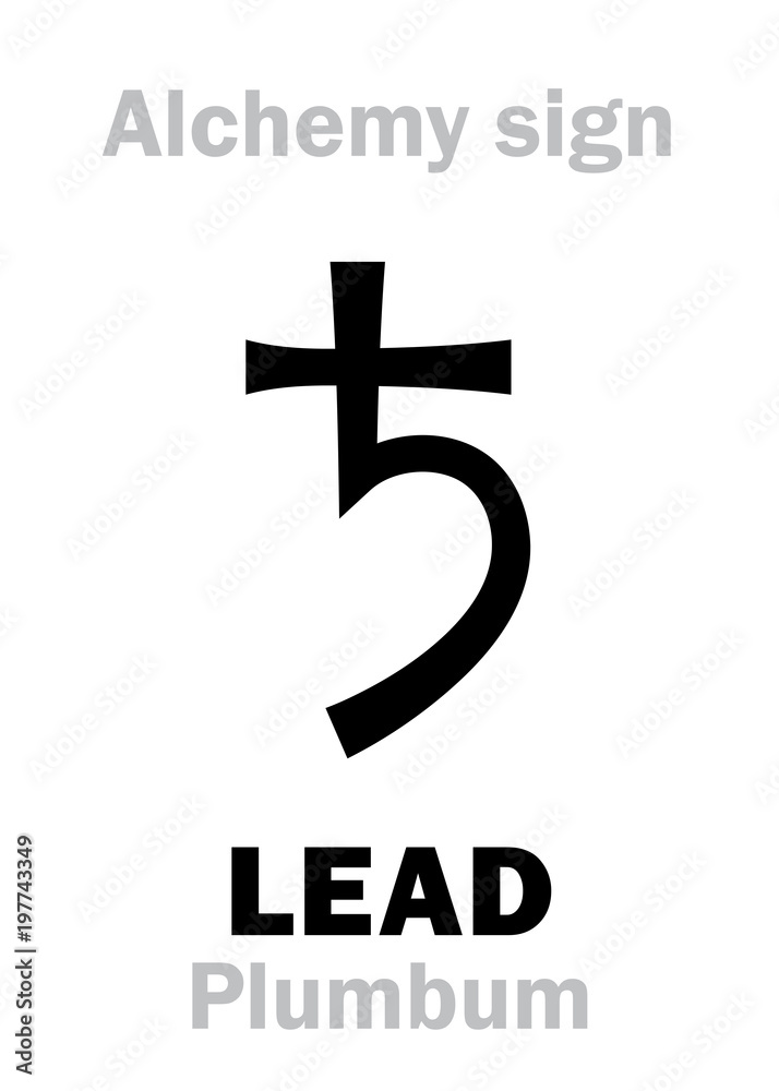 Alchemy Alphabet: LEAD (Plumbum, Plumbum nigrum; Saturn), one of seven ...
