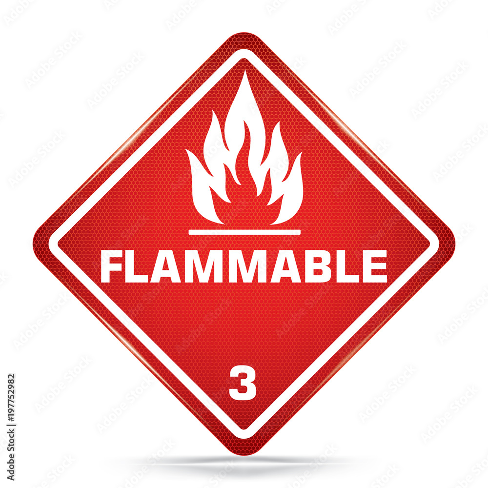 Vecteur Stock International Flammable Class 3 Symbol, red Warning ...