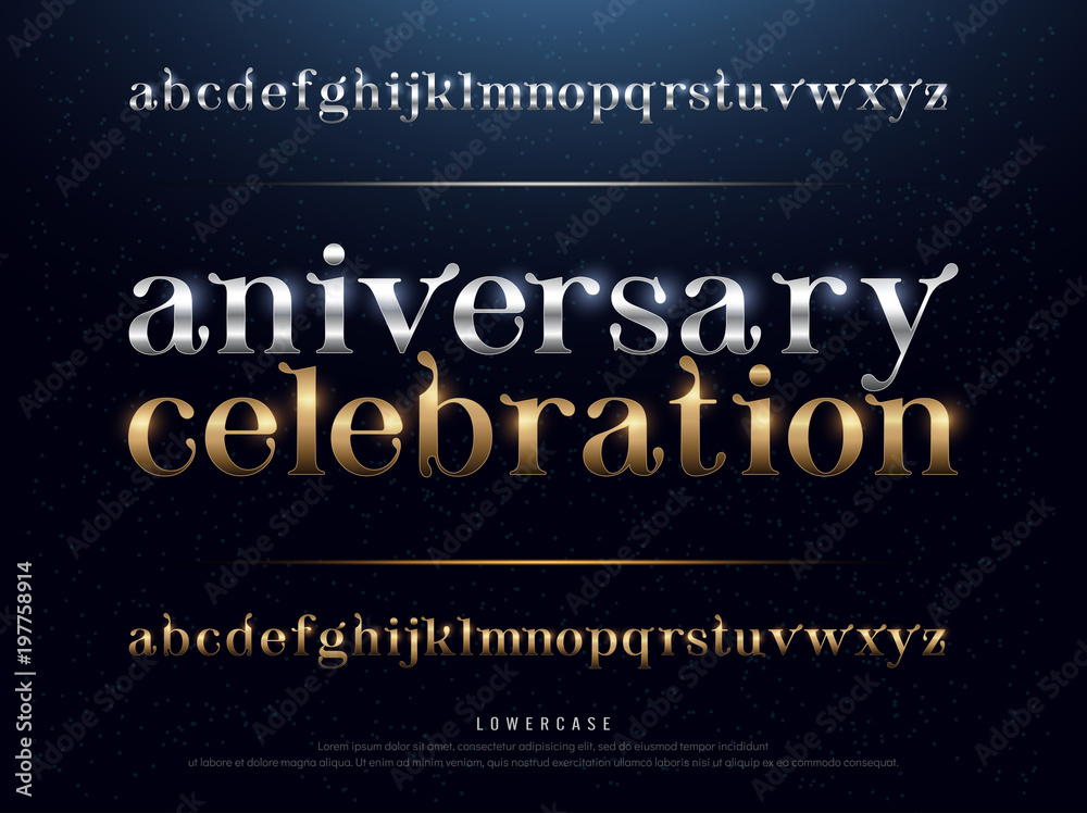 Elegant Silver and Golden Anniversary Celebration Colored Metal Chrome ...