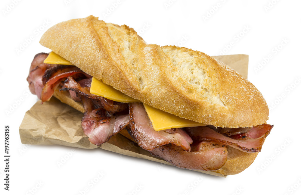 Bocadillo de bacon con queso foto de Stock | Adobe Stock