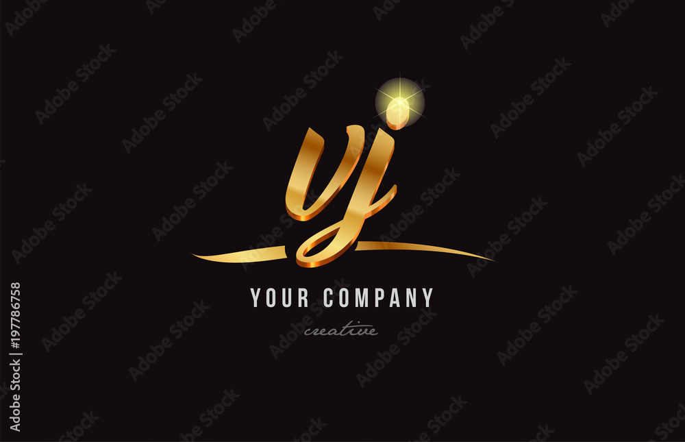 gold alphabet letter vj v j logo combination icon design Stock Vector ...