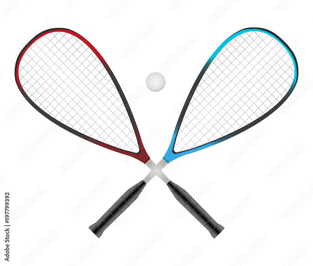 Vector squash or racketball crossed rackets with ball Stock Vector ...