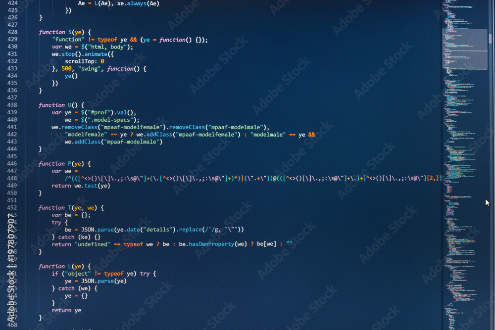 Foto De Website Design Screen Of Web Developing Javascript Code Displaying Program Code On